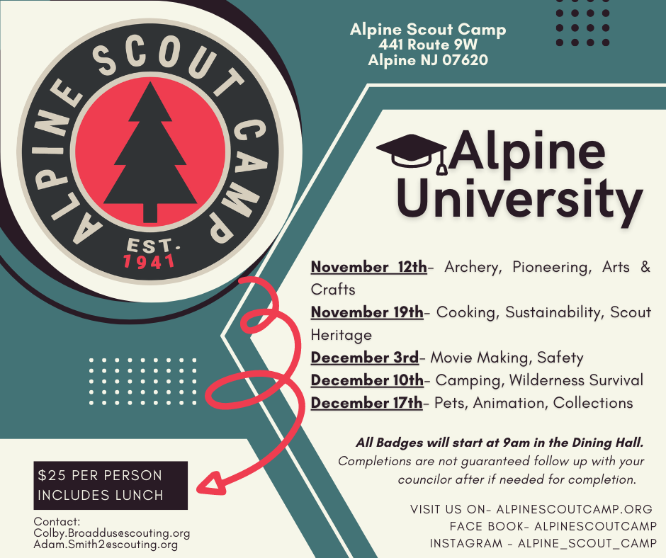 Alpine University – Alpine Scout Camp and Reeves Lodge Training Center